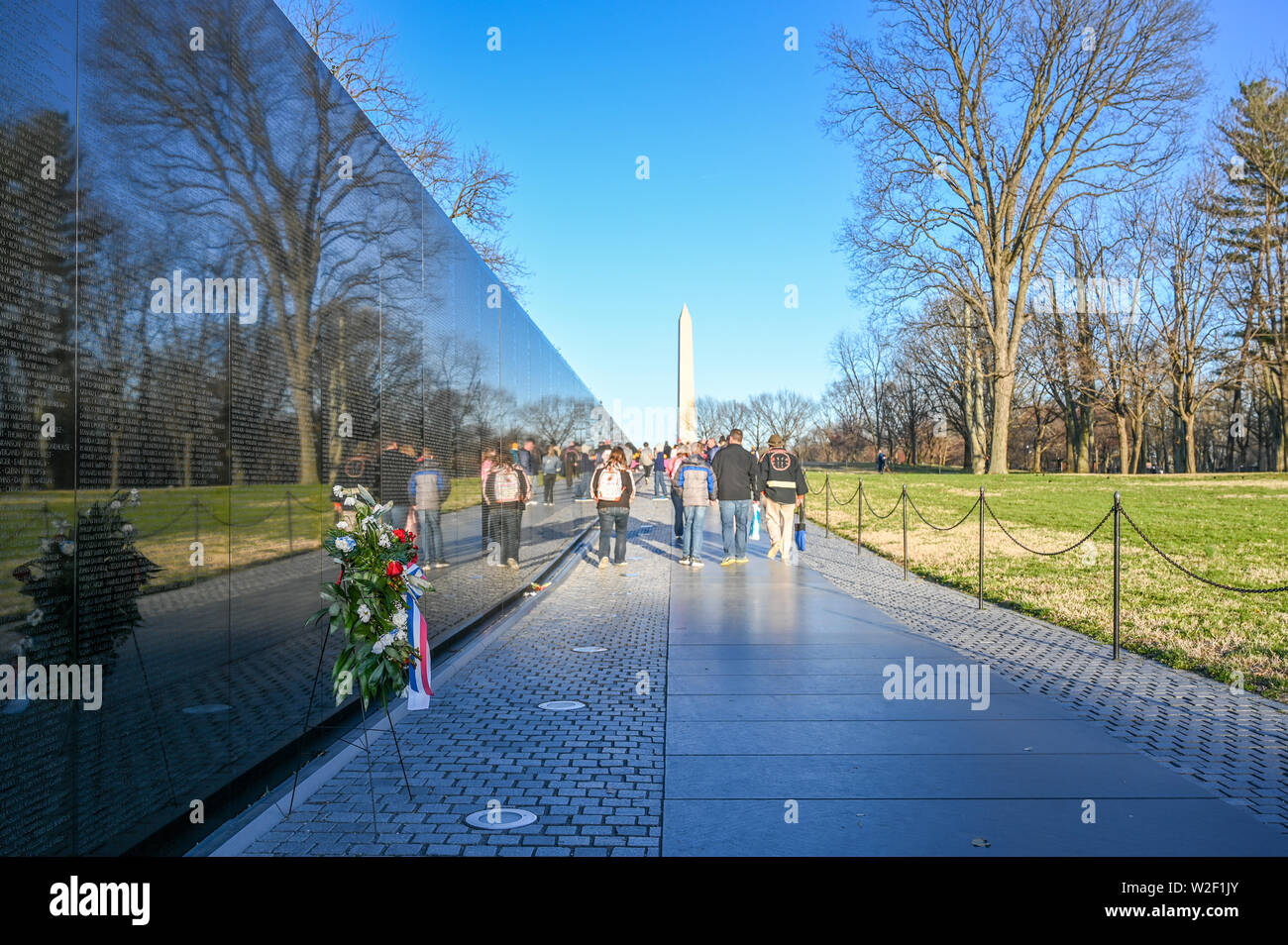 Vietnam Veterans Memorial in Washington DC. The wall contains more than ...
