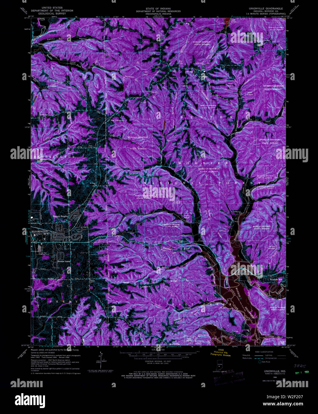 USGS TOPO Map Indiana IN Unionville 161061 1966 24000 Inverted ...
