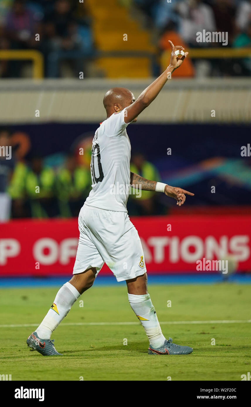 FRANCE OUT July 8, 2019: Andre Morgan Rami Ayew of Ghana arguing with ...