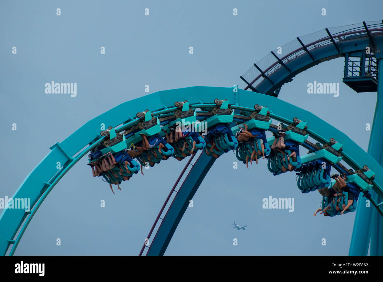 Orlando, Florida. June 17, 2019. People having fun amazing Kraken ...