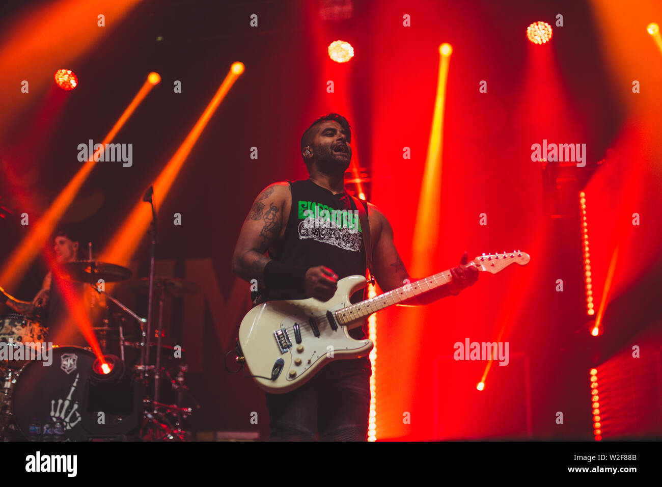 Sum 41 live at O2 Victoria warehouse June 2019 Stock Photo - Alamy