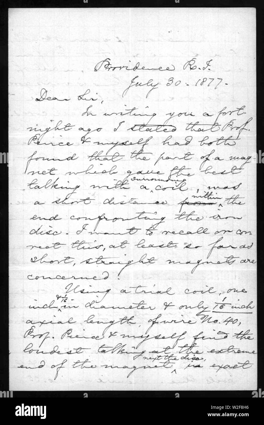 Channing letter page 1 Stock Photo - Alamy