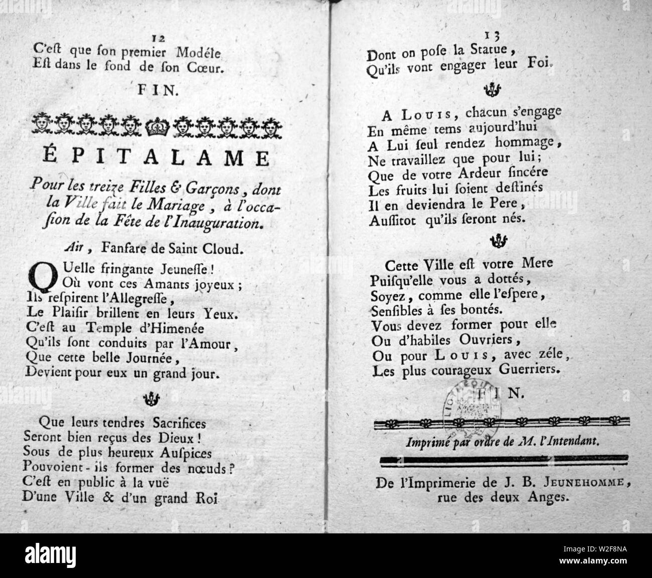 Chanson grivoise statue de Louis XV 39425 Stock Photo - Alamy