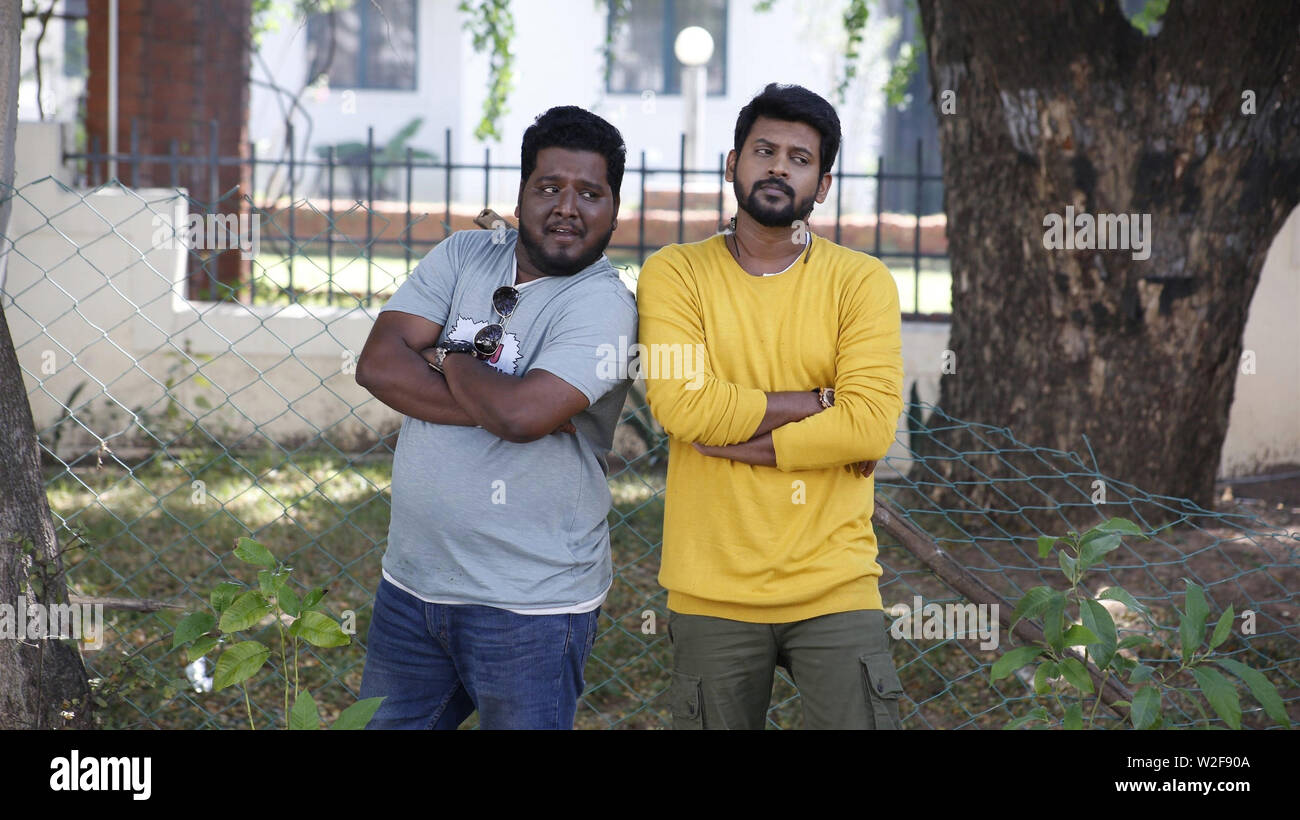 NENJAMUNDU NERMAIYUNDU ODU RAJA, from left: R.J. Vignesh, Rio Raj, 2019. © Prime Media Pictures ...