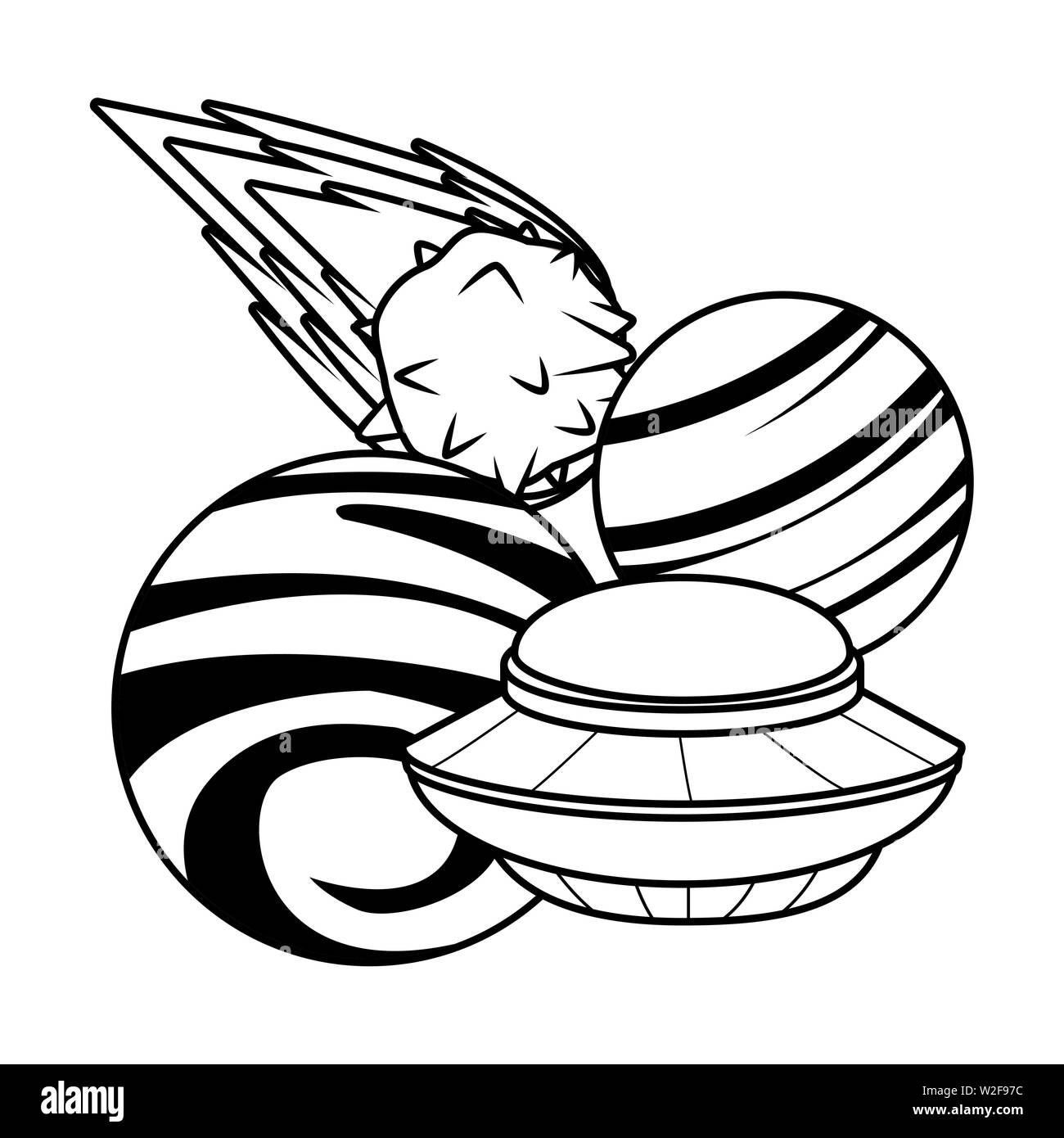 space exploration and planets cartoon Stock Vector Image & Art - Alamy