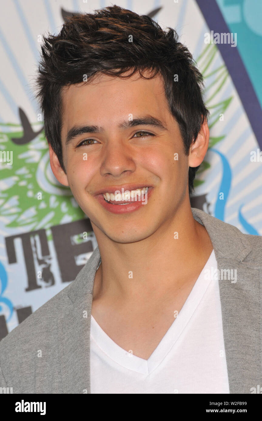 LOS ANGELES, CA. August 08, 2010: David Archuleta at the 2010 Teen ...
