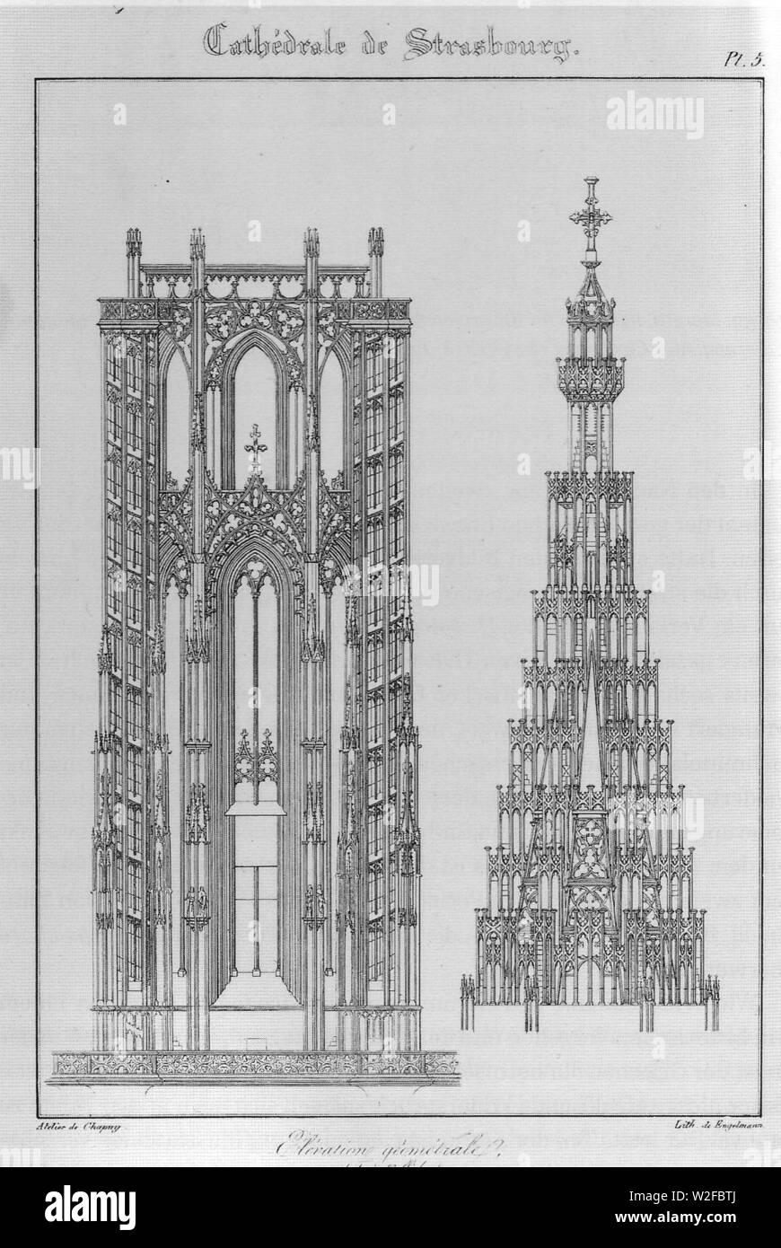 Chapuy Strasbourg cathedral tower 1 Stock Photo - Alamy
