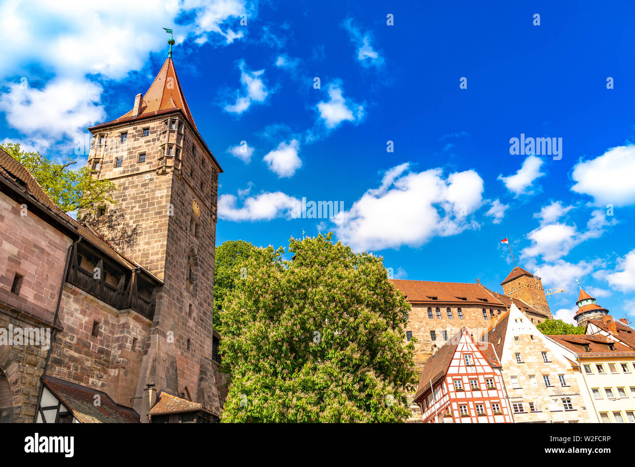 View on historic medieval Architecture in Nuremberg, Germany Stock ...