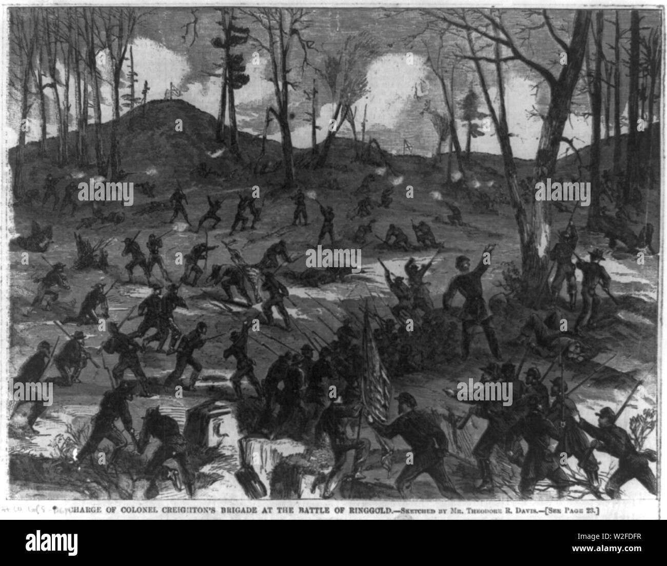 Charge of Colonel Creighton's brigade at the Battle of Ringgold Stock ...