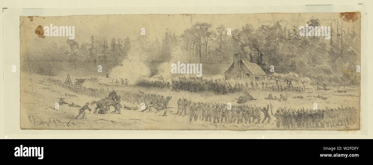 Charge of Union troops of the left flank of the army commanded by Genl ...