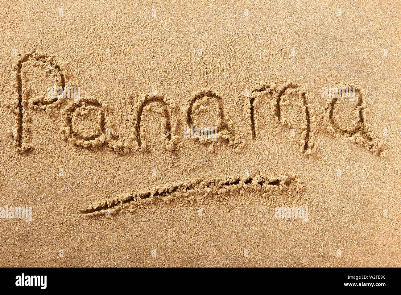 Panama hand written beach word travel concept Stock Photo - Alamy