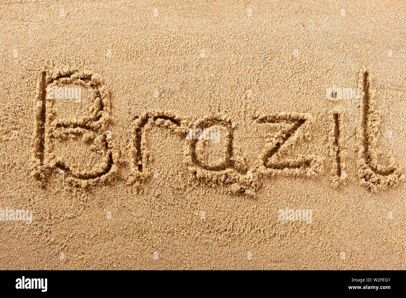 Brazil hand written beach word travel concept Stock Photo - Alamy