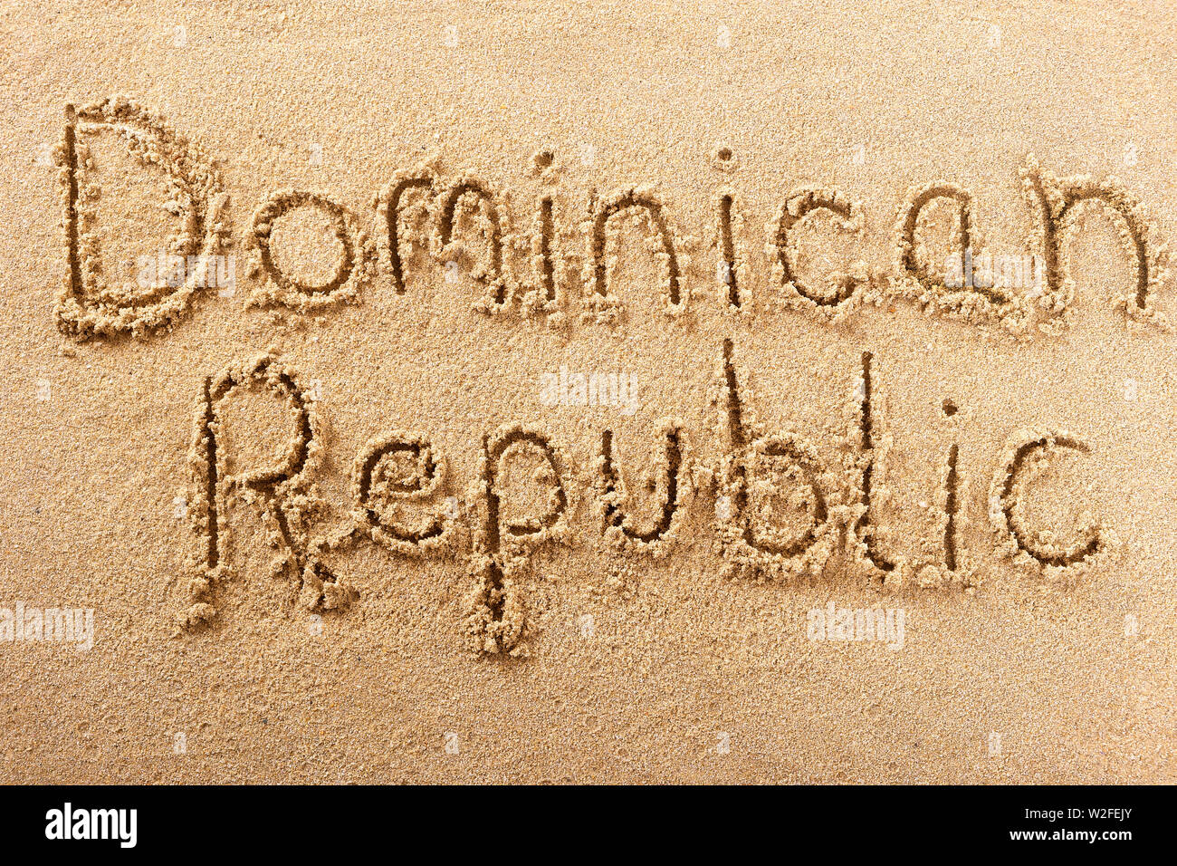 Dominican Republic hand written beach word travel concept Stock Photo ...