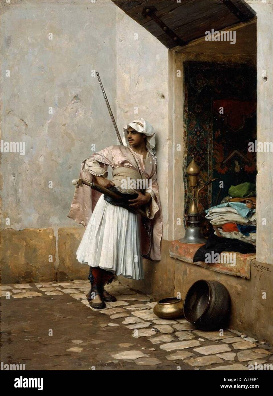 Charles Bargue – La sentinelle albanaise en Caire, 1877 Stock Photo - Alamy