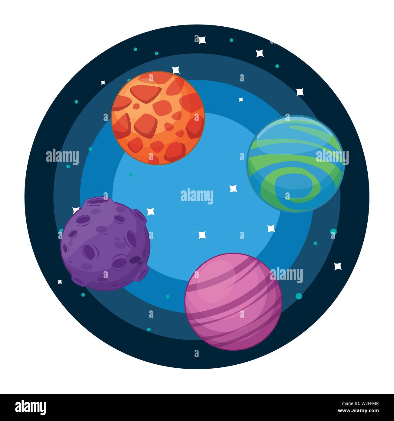 space exploration and planets cartoon Stock Vector Image & Art - Alamy