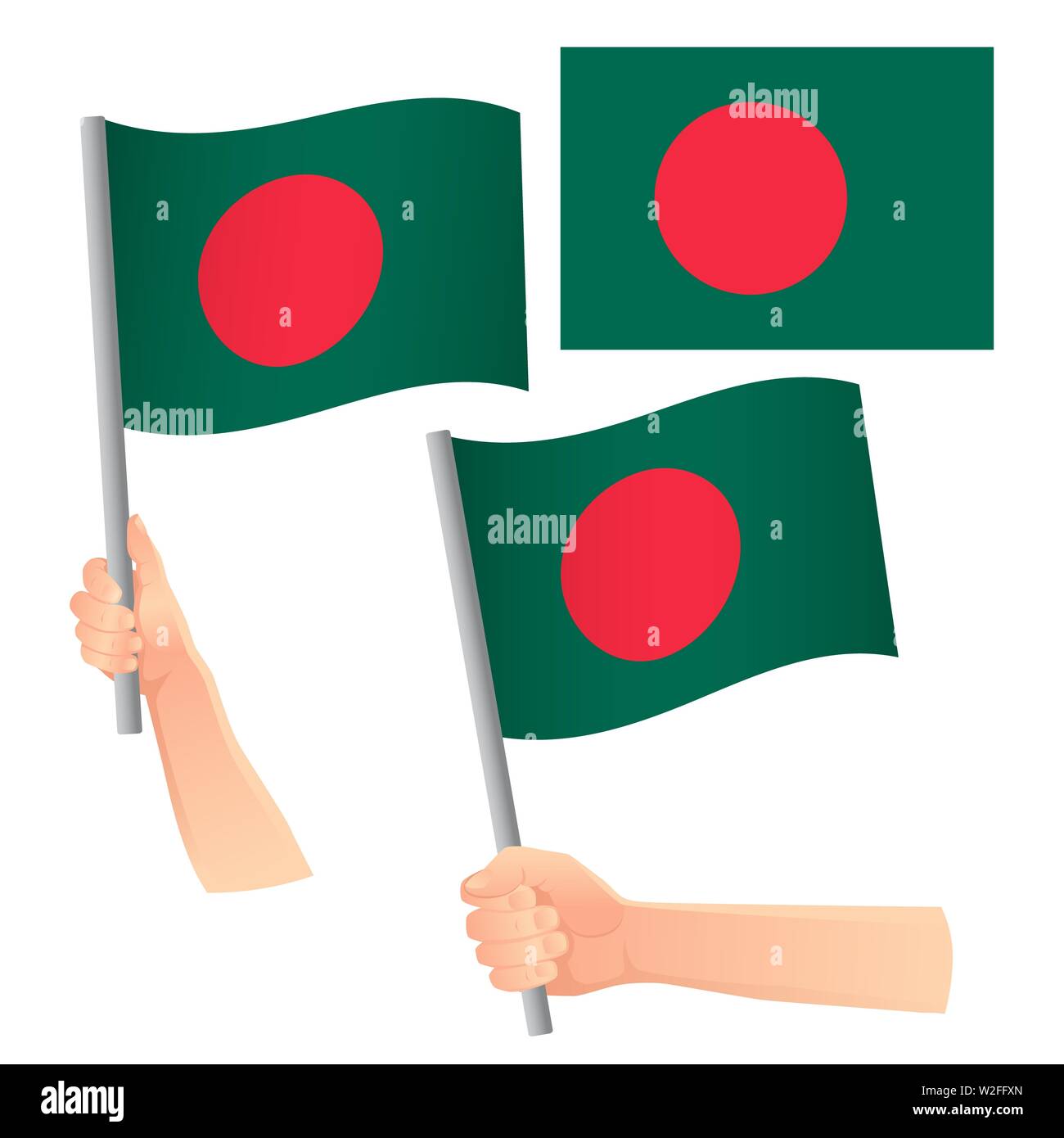 Bangladesh flag in hand. Patriotic background. National flag of ...