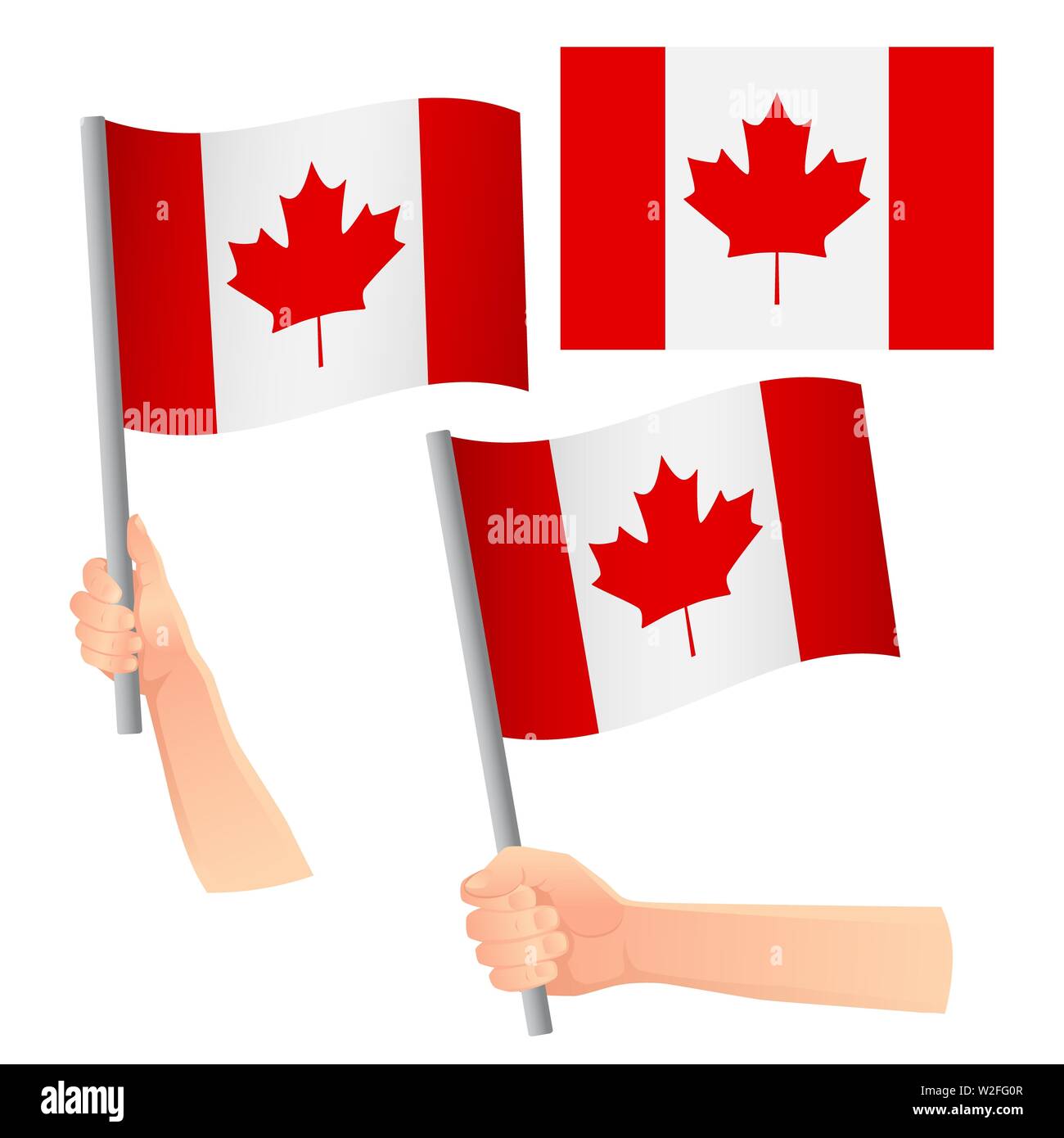 Canada flag in hand. Patriotic background. National flag of Canada ...