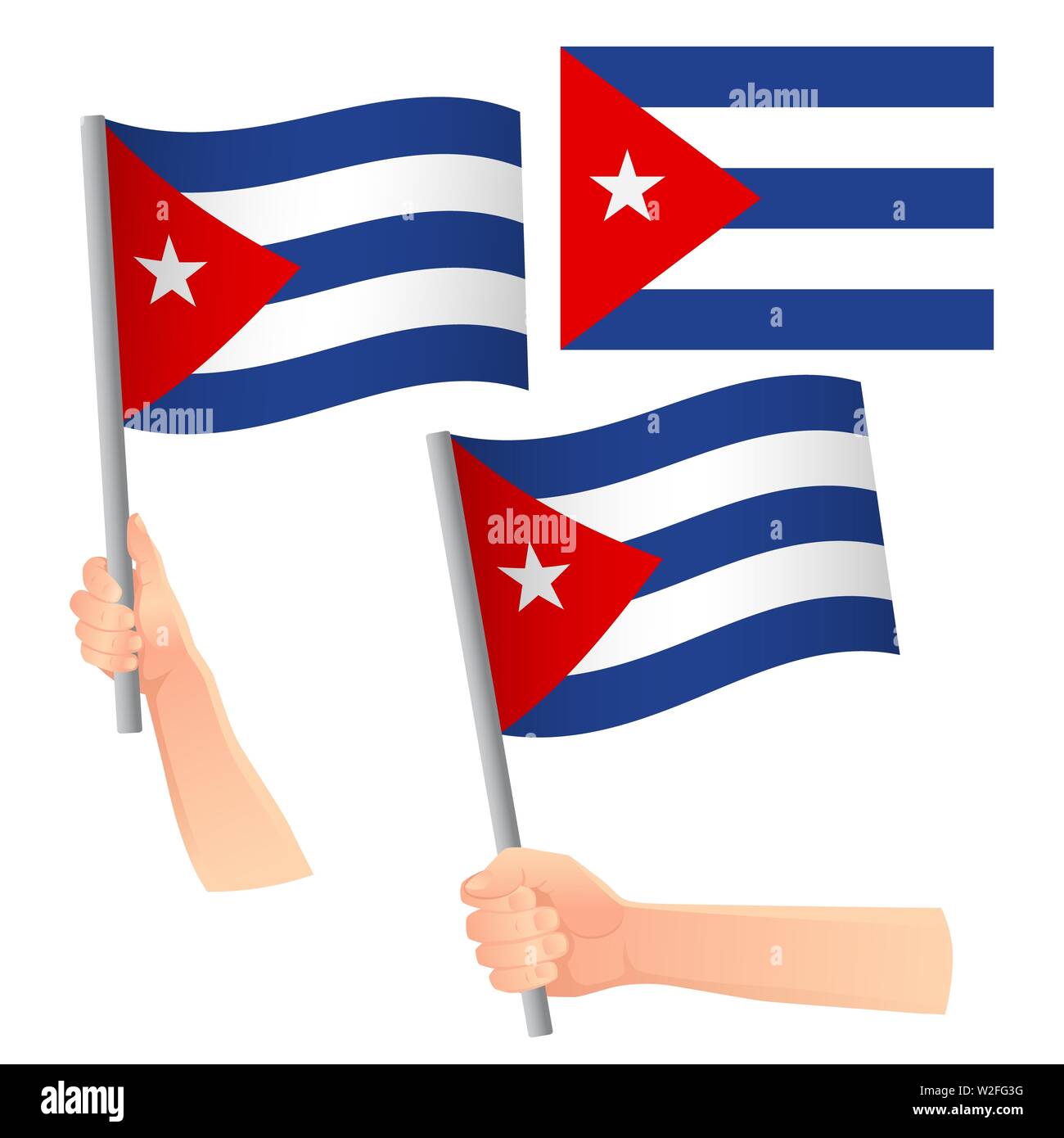 Cuba flag in hand. Patriotic background. National flag of Cuba ...