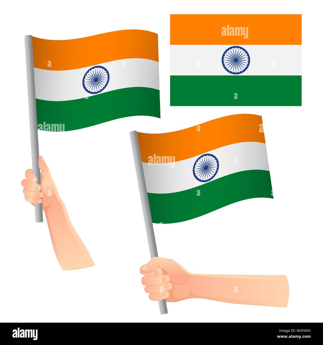 India flag in hand. Patriotic background. National flag of India ...