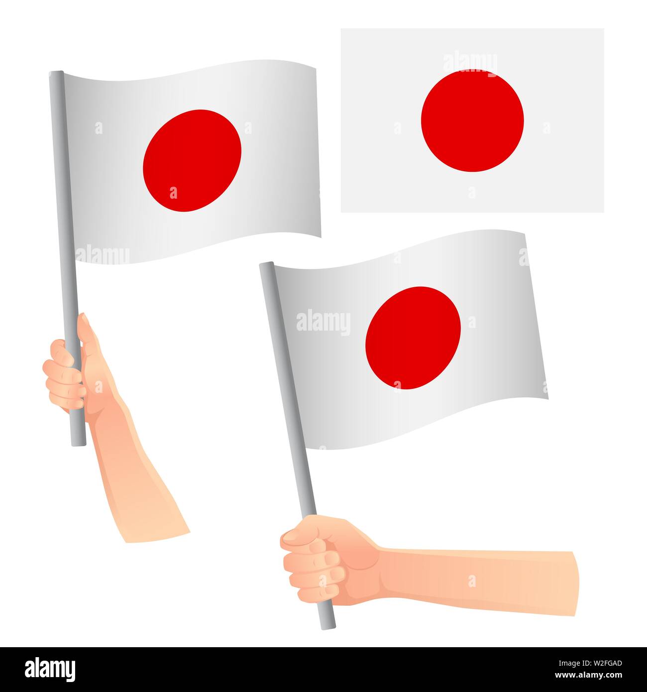 Japan flag in hand. Patriotic background. National flag of Japan ...