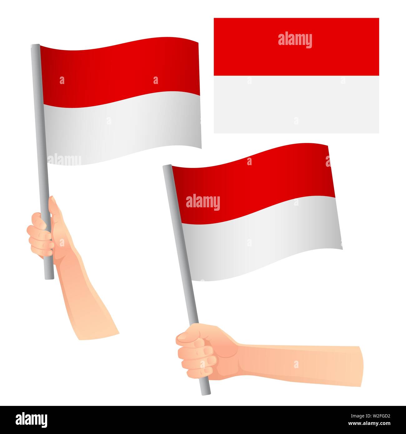 Monaco flag in hand. Patriotic background. National flag of Monaco ...