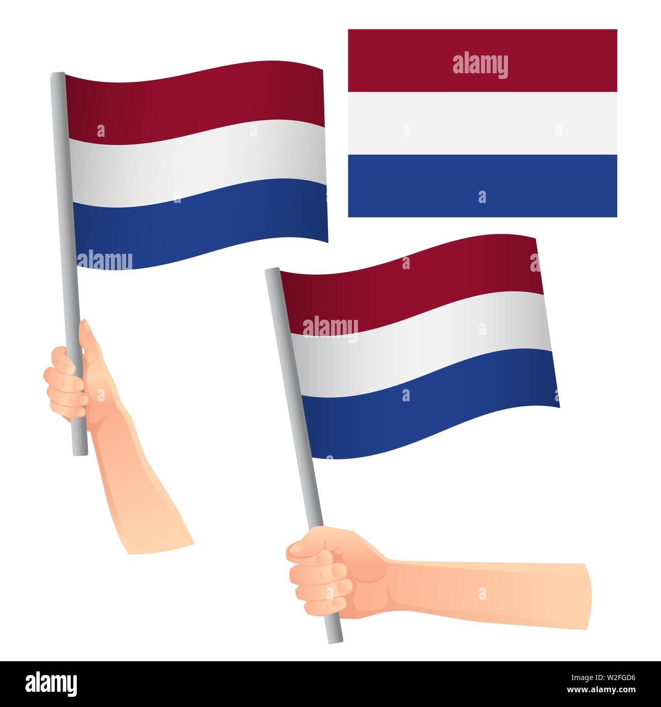Netherlands flag in hand. Patriotic background. National flag of ...