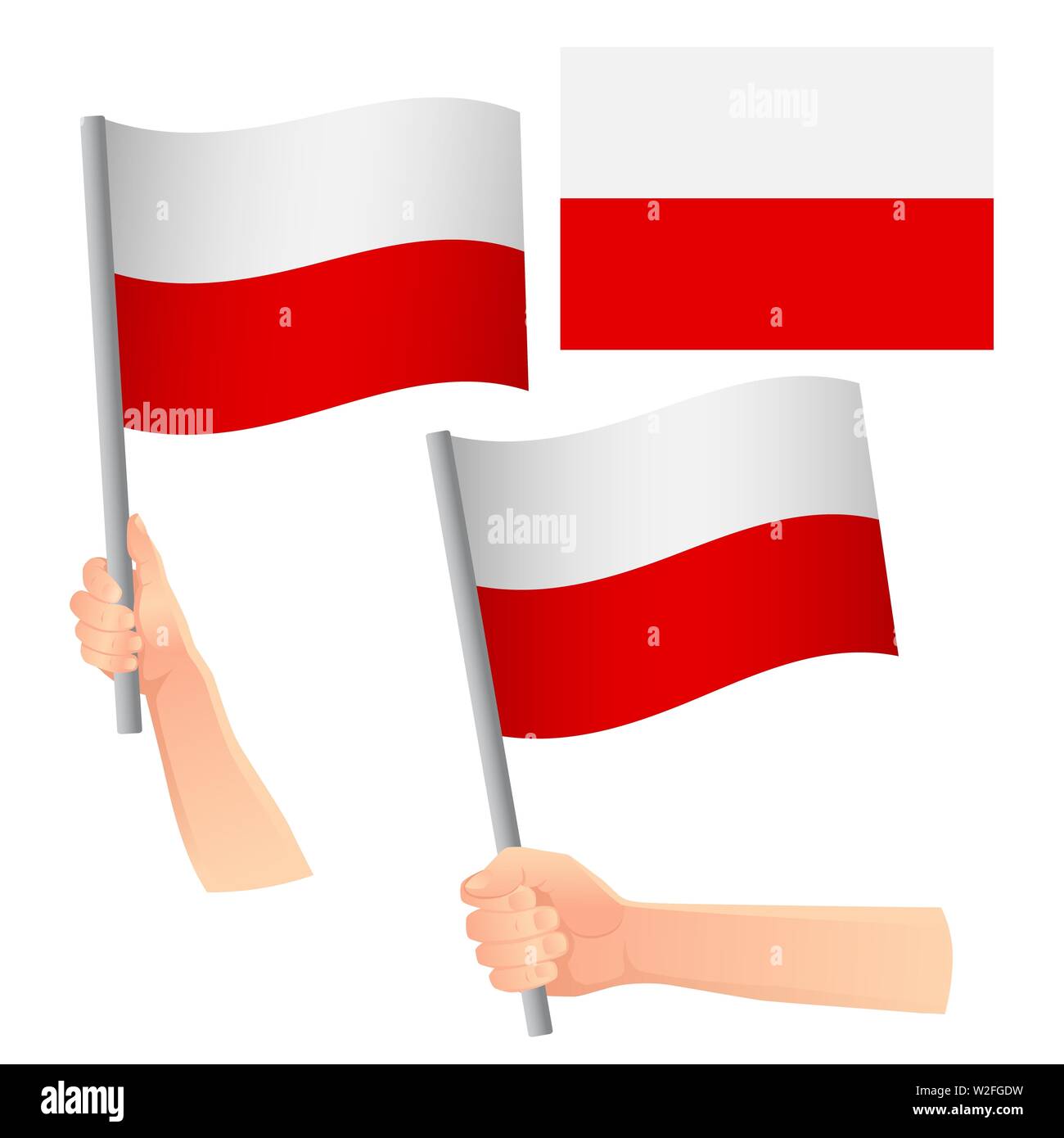 Poland flag in hand. Patriotic background. National flag of Poland ...