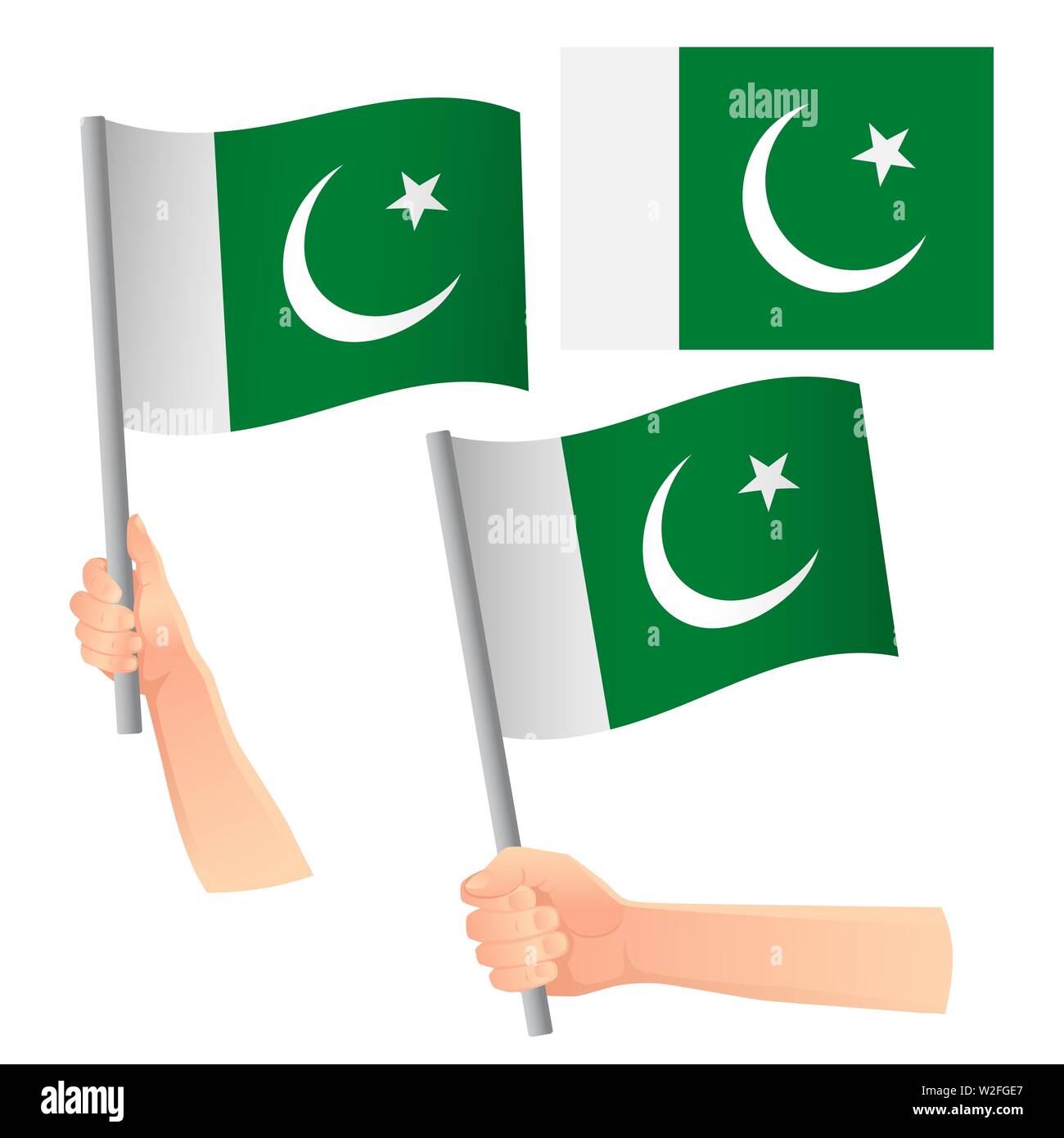 Pakistan flag in hand. Patriotic background. National flag of Pakistan ...