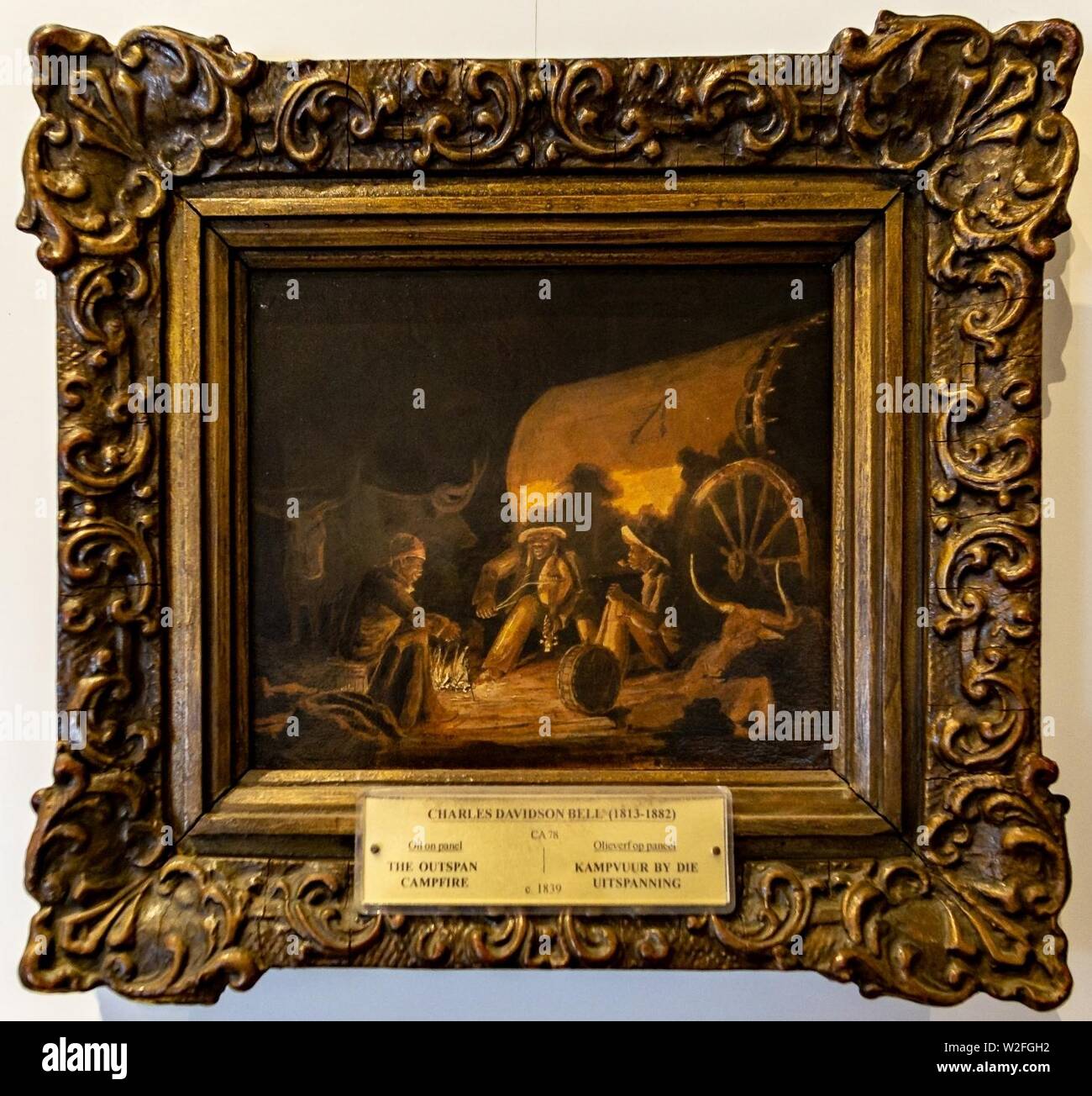 Charles Davidson Bell-The outspan camp fire-0692 Stock Photo - Alamy