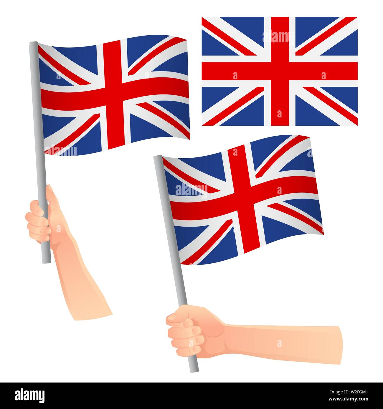 United Kingdom flag in hand. Patriotic background. National flag of ...