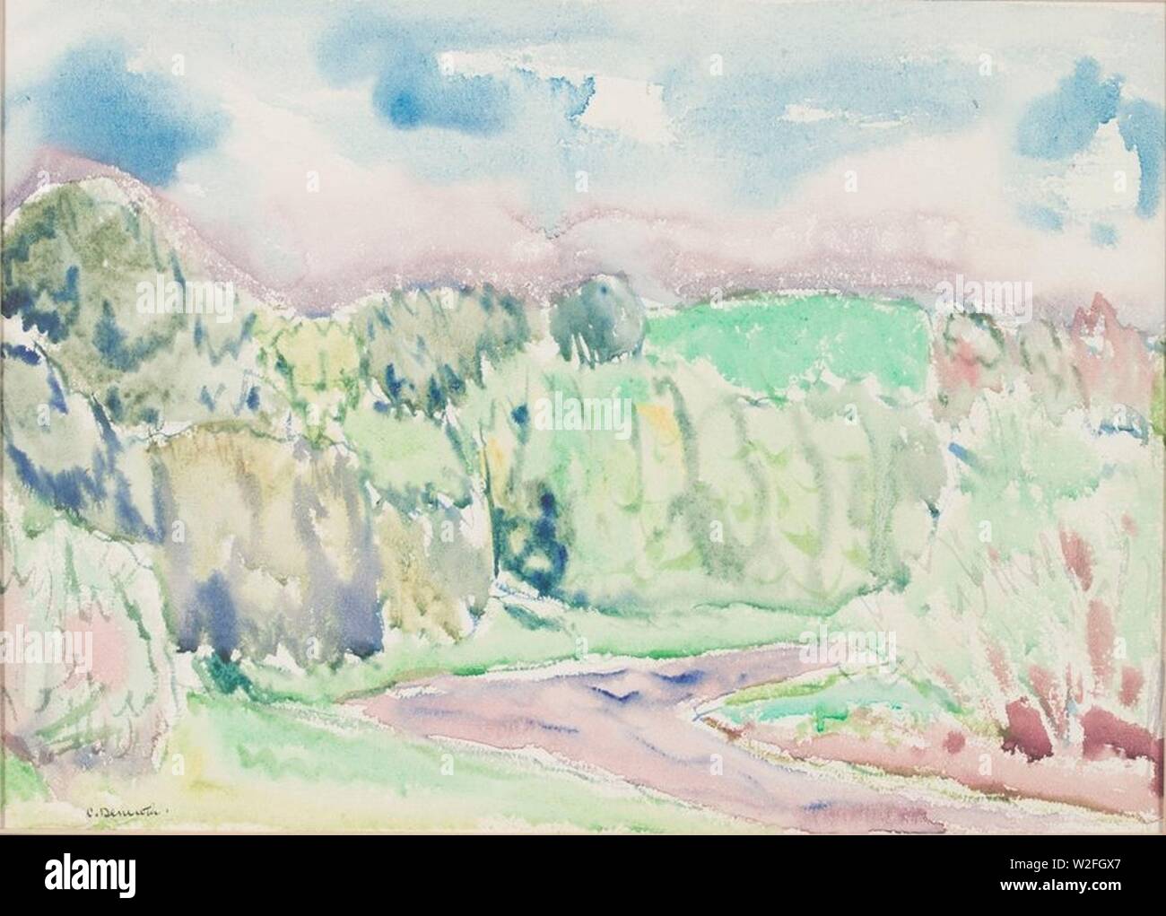 Charles Demuth, Landscape, watercolor Stock Photo - Alamy