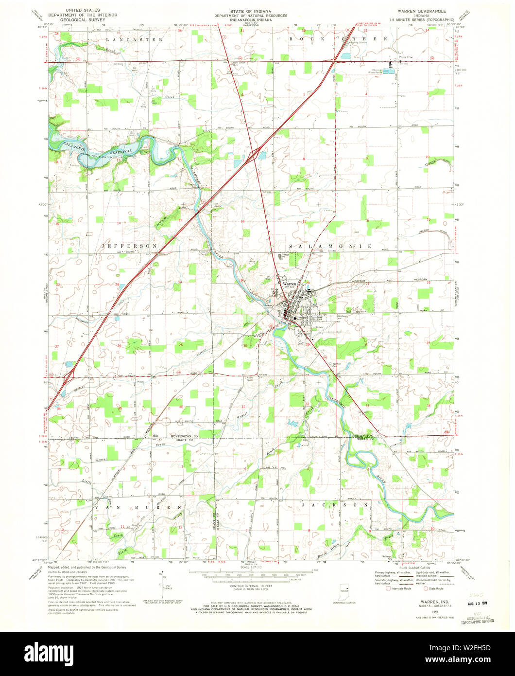 Warren indiana map hi-res stock photography and images - Alamy