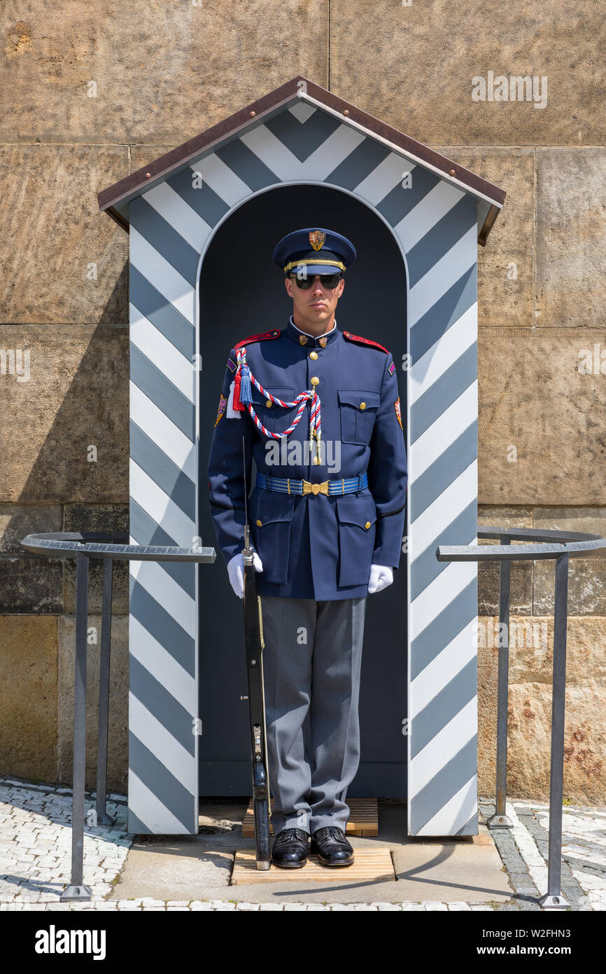 Prague, Czech Republic - May 26, 2018: The Guard of Honor Guards at the ...