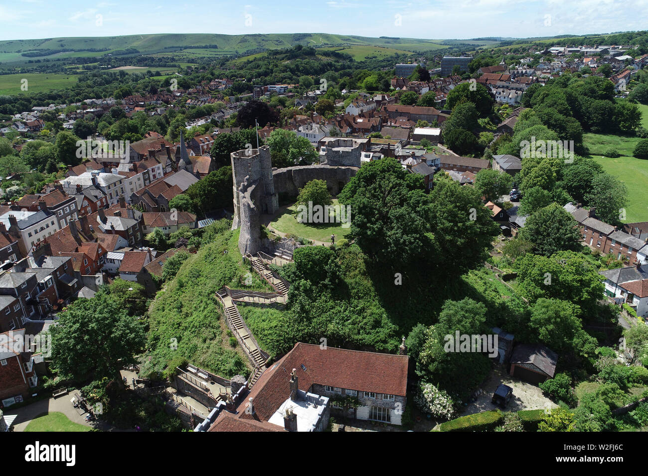 Aerial lewes castle hi-res stock photography and images - Alamy