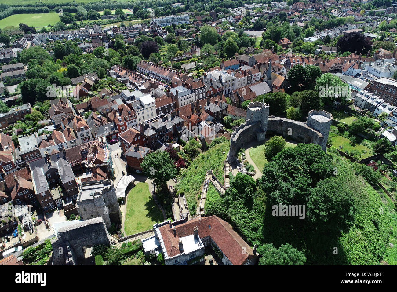 Aerial lewes castle hi-res stock photography and images - Alamy