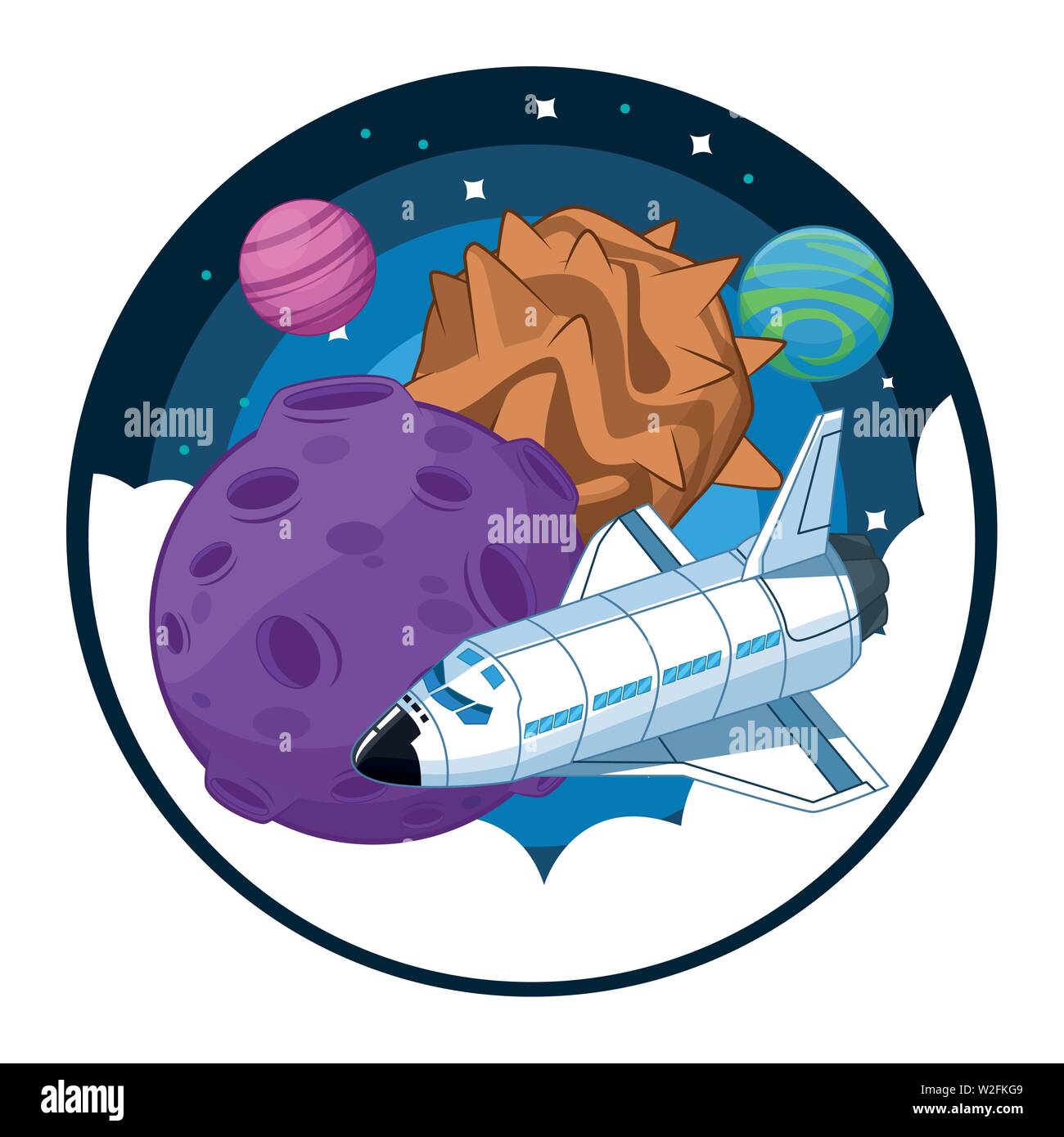 space exploration and planets cartoon Stock Vector Image & Art - Alamy