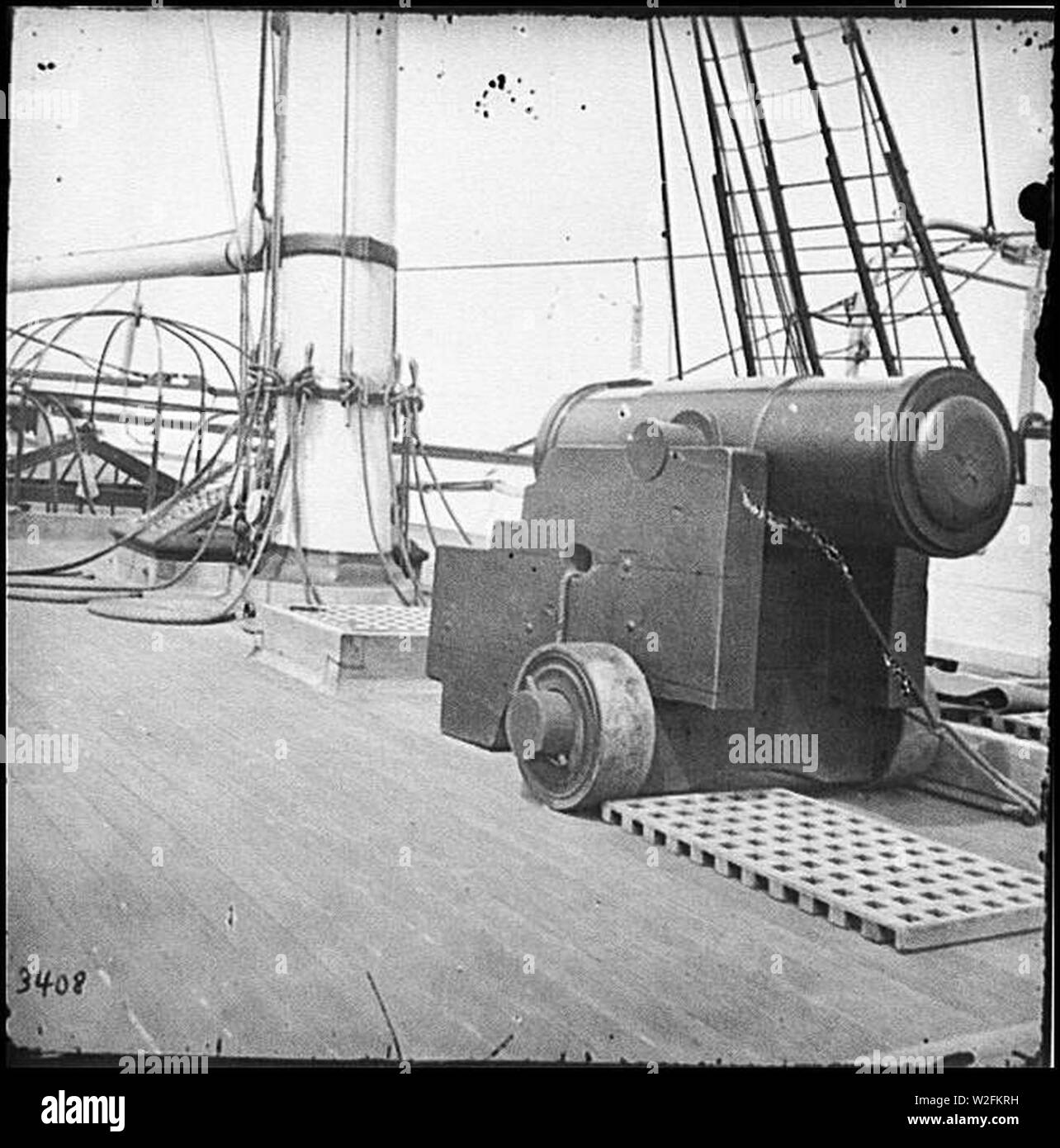 Charleston Harbor, S.C. 24-pdr. howitzer on deck of U.S.S. Pawnee Stock ...