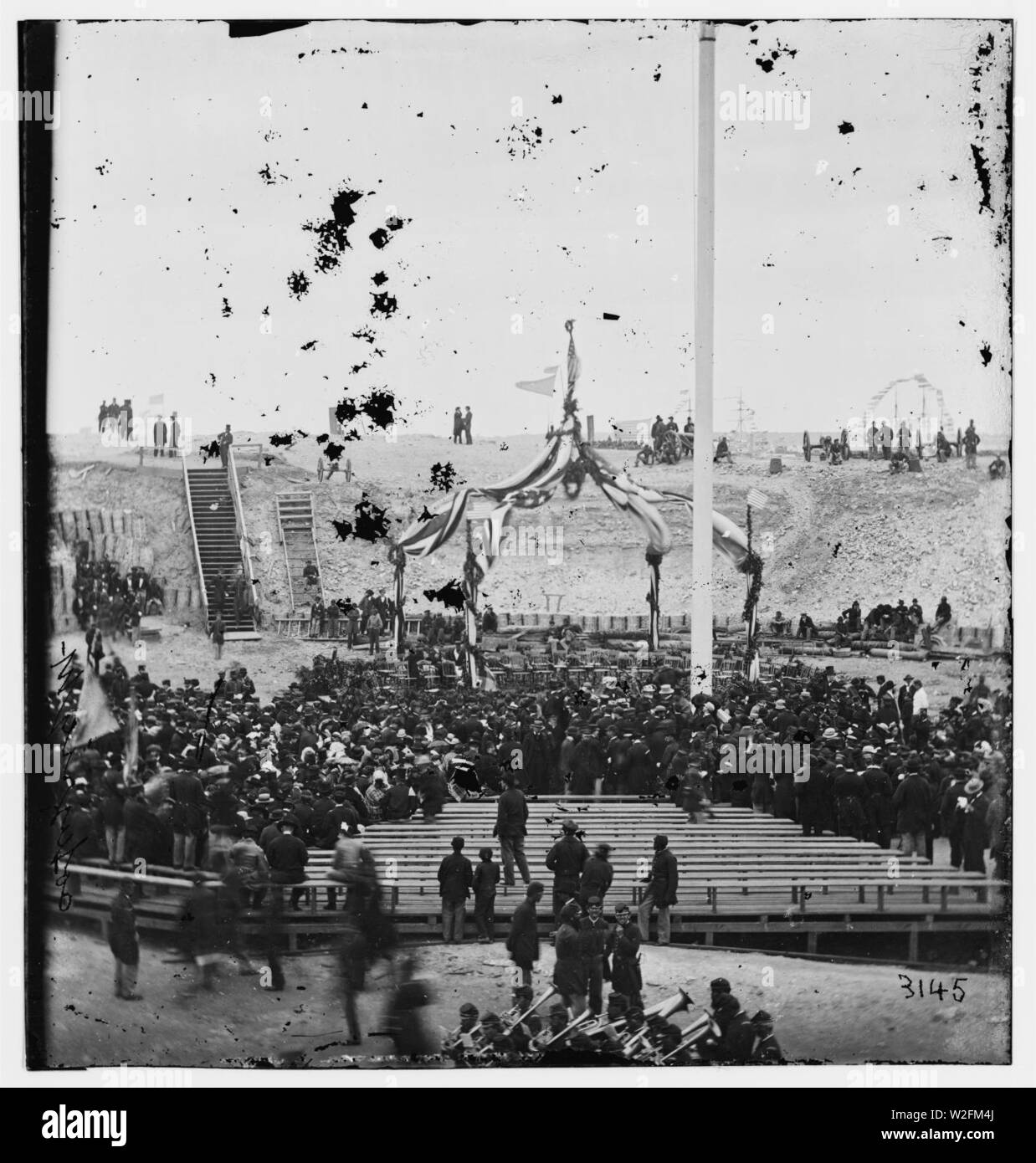 Charleston, South Carolina. Flag-raising ceremony at Fort Sumter ...