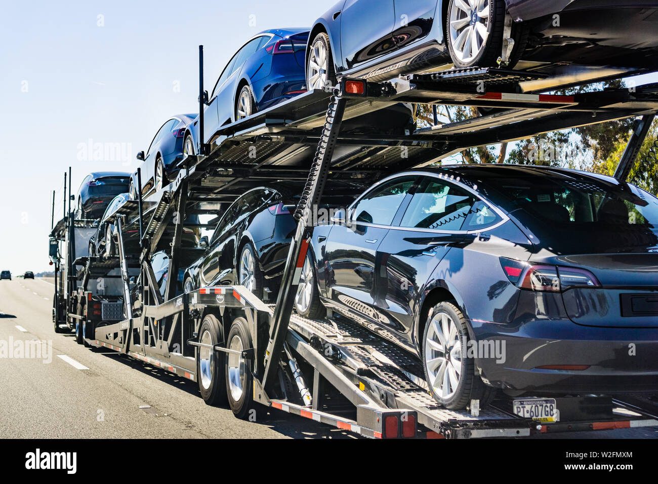 Transporter with cars in the back hi-res stock photography and images ...