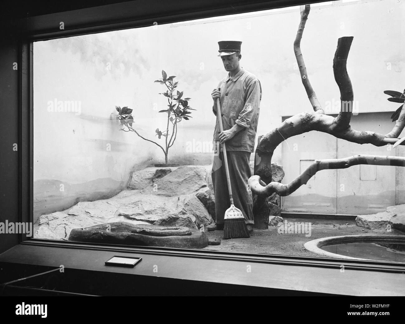 Archival man with broom hi-res stock photography and images - Alamy