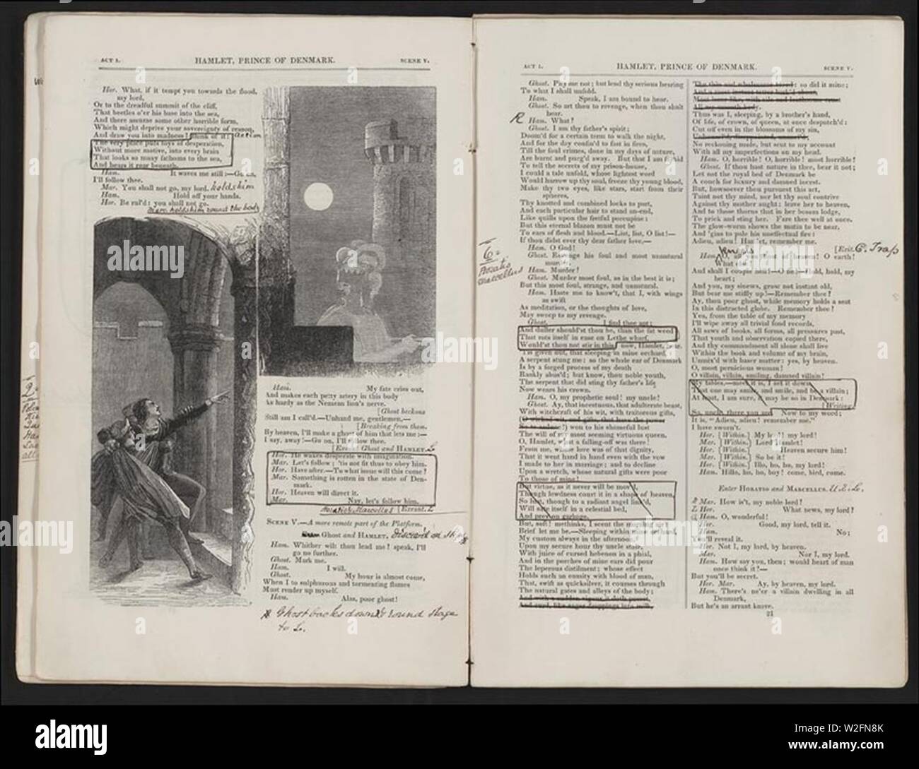 Charlotte Cushman's prompt book for Hamlet Stock Photo - Alamy