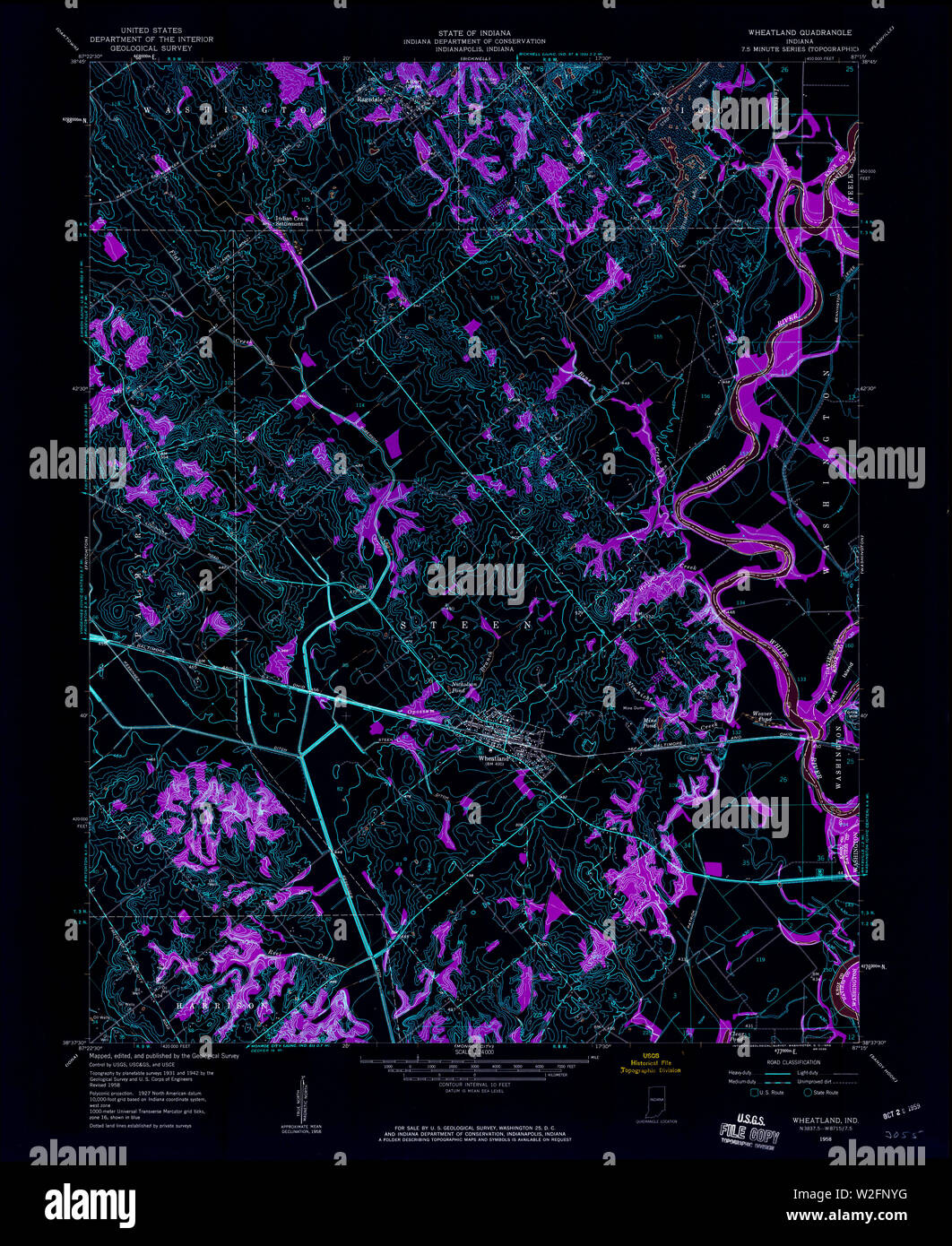Wheatland indiana map hi-res stock photography and images - Alamy