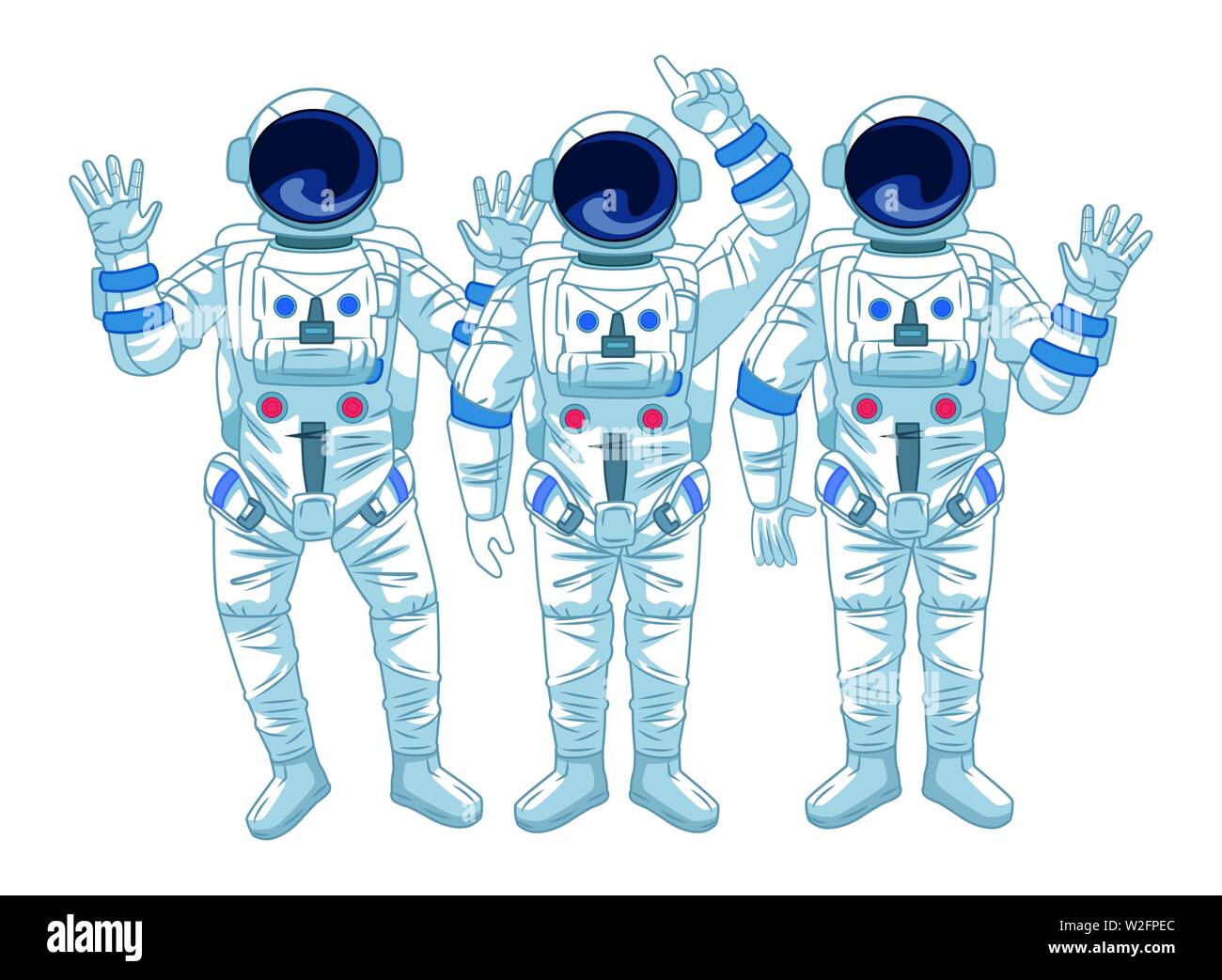 Astronauts team and space explorations cartoons Stock Vector Image ...