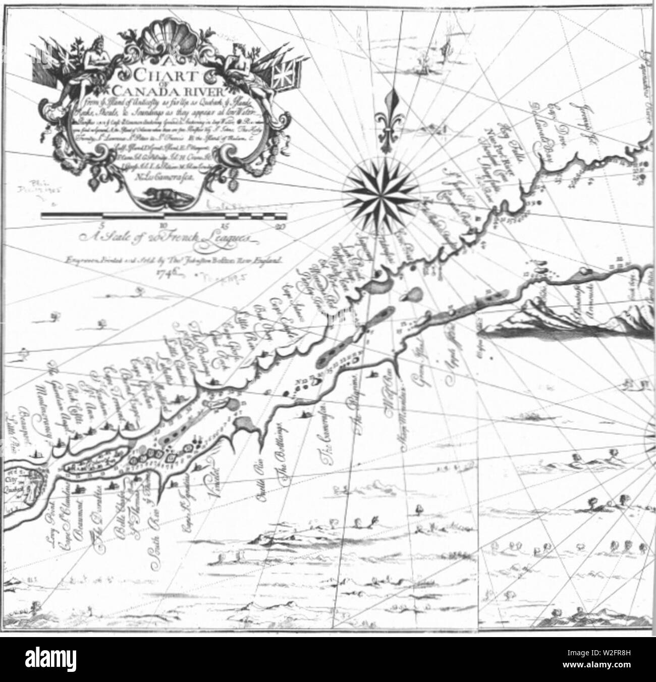 Chart of Canada River Stock Photo - Alamy