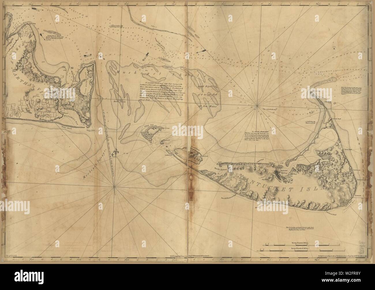 Chart of Nantucket Island and the eastern half of Martha's Vineyard ...