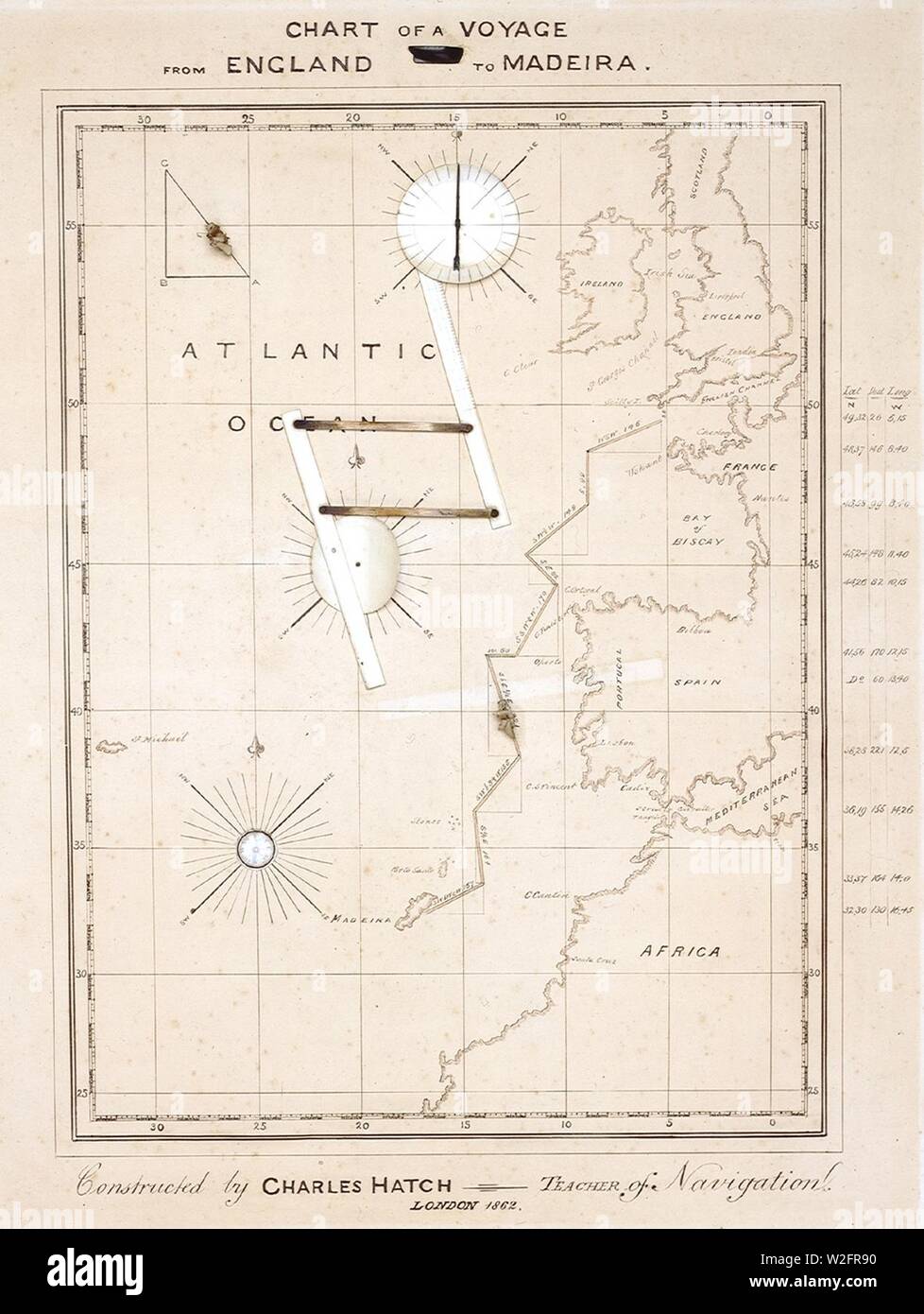 Chart of a Voyage from England to Madeira. Constructed by Charles Hatch ...