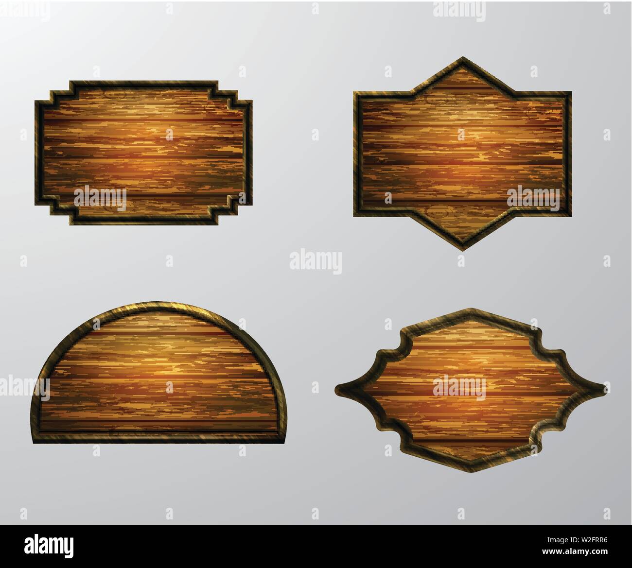 Vector realistic illustration of wooden signboard Stock Vector Image ...