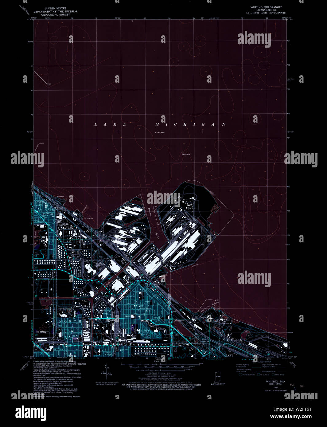 Map of whiting hi-res stock photography and images - Alamy