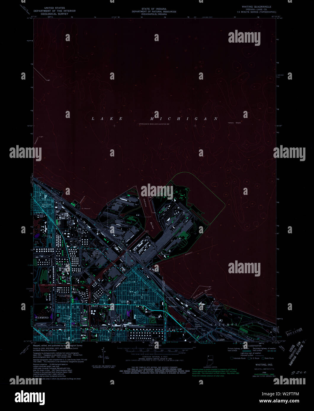 Map of whiting hi-res stock photography and images - Alamy