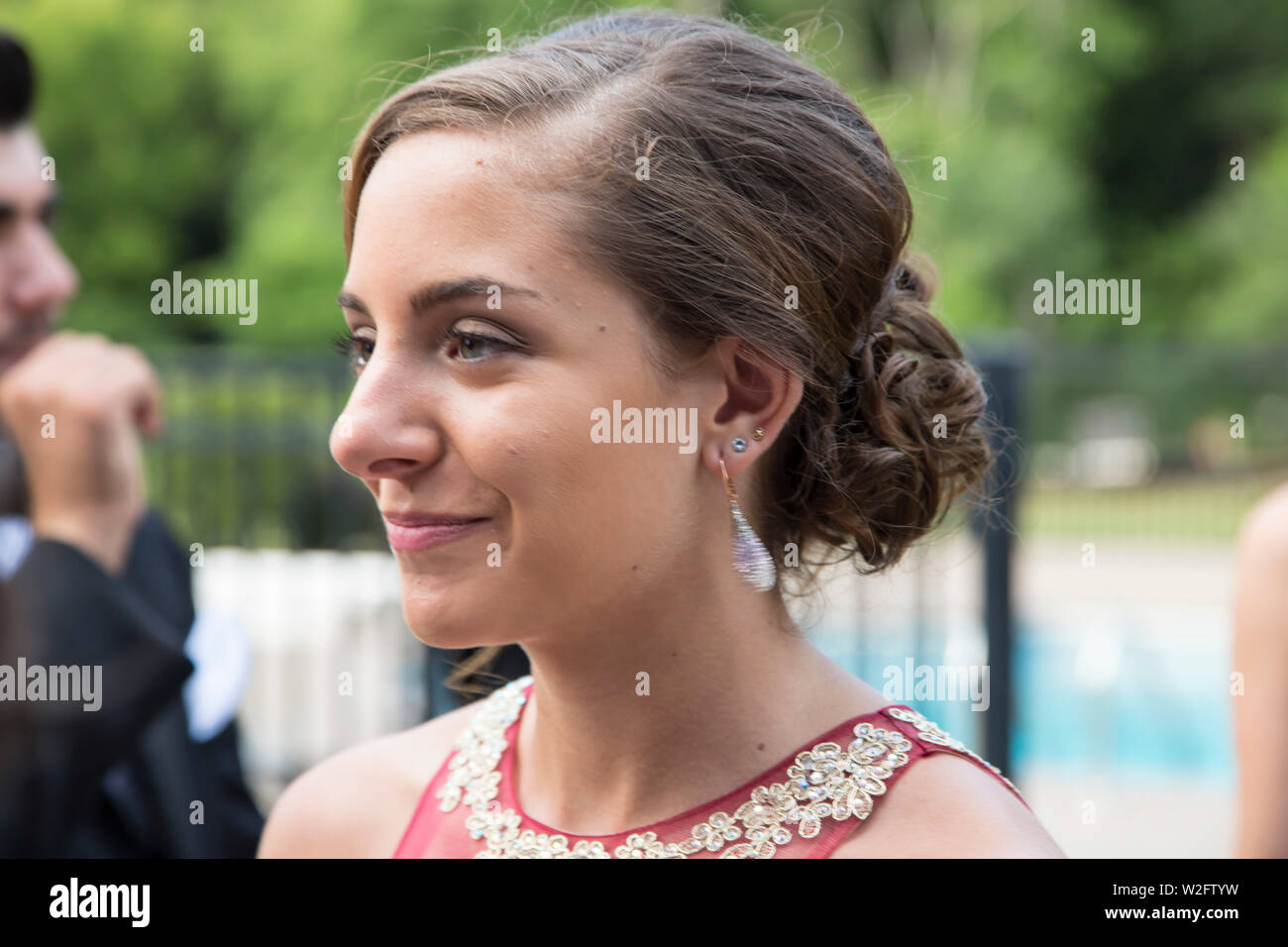 Young Teenage Girl Dressed up for her Prom Stock Photo - Alamy